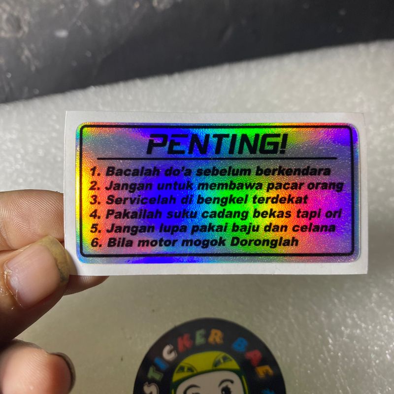 Jual Sticker PENTING panduan bermotor bacalah doa sebelum berkendara ...