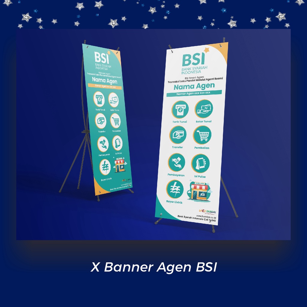 Jual X Banner Agen BSI 60 x 160 cm | Shopee Indonesia