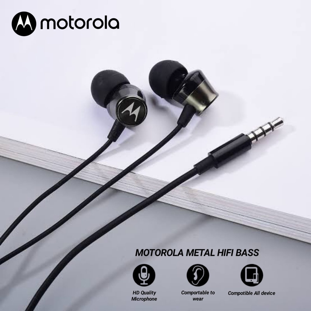 Jual Original Motorola Metal Heavy Bass Headset Noise Cancellation With ...
