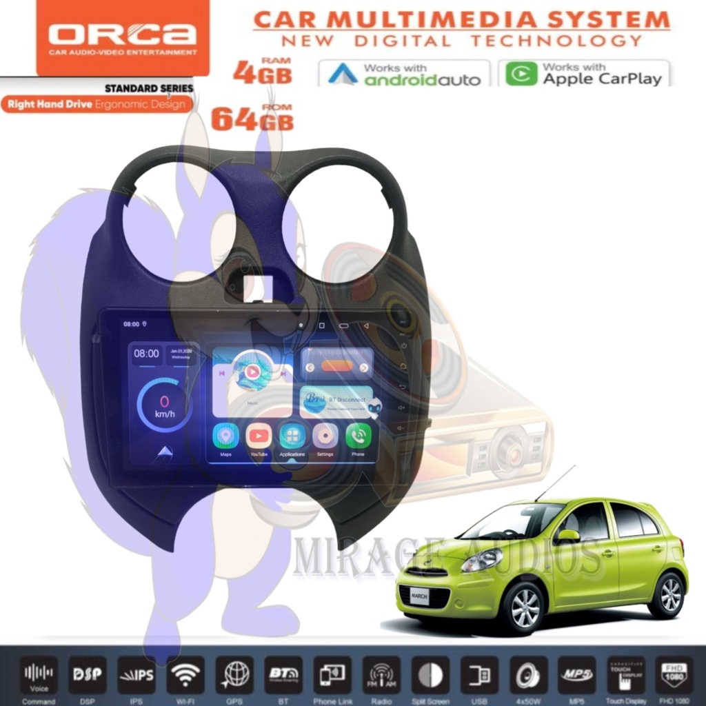Jual Head Unit Android Orca New Standar Carplay DSP Nissan March 2010 ...
