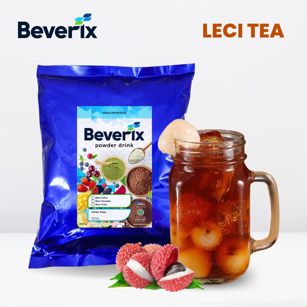 Jual BUBUK MINUMAN SERBUK TEH RASA LECI LYCHEE BEVERIX POWDER DRINK ...