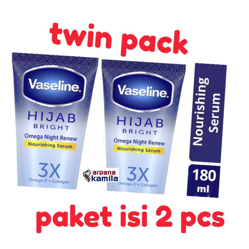 Jual Vaseline Hijab Bright Nourishing Serum Night 180ml Twinpack ...