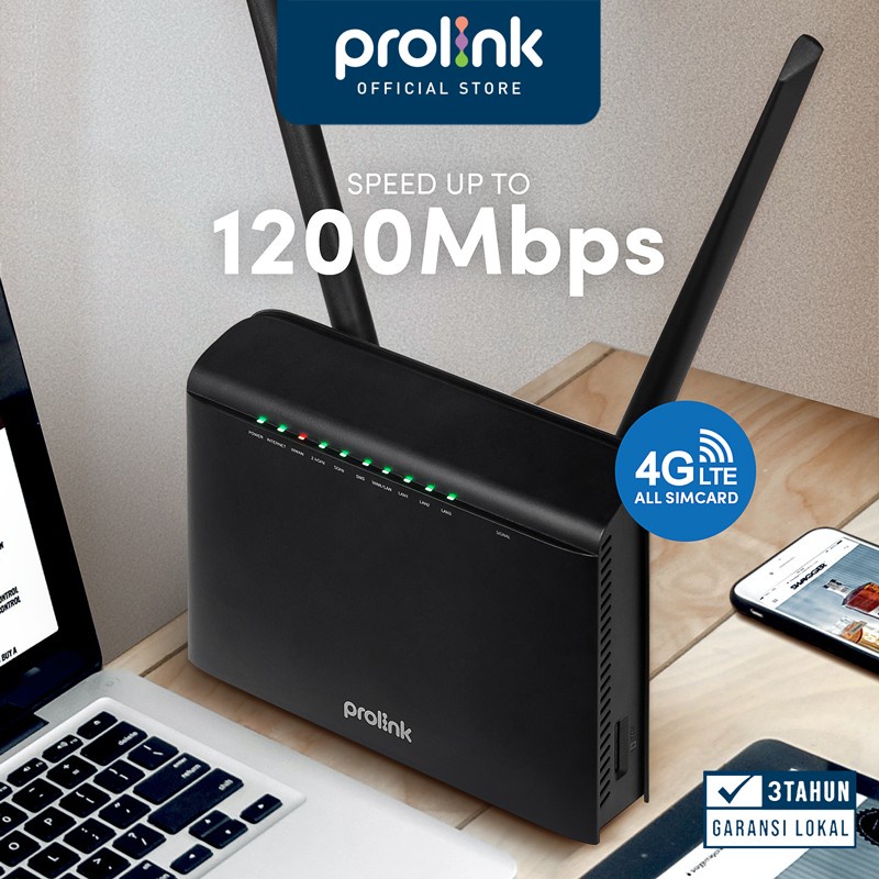 Jual Prolink SIM 4G LTE UNLOCK Fixed line Modem WiFi Router CAT 6 Dual ...