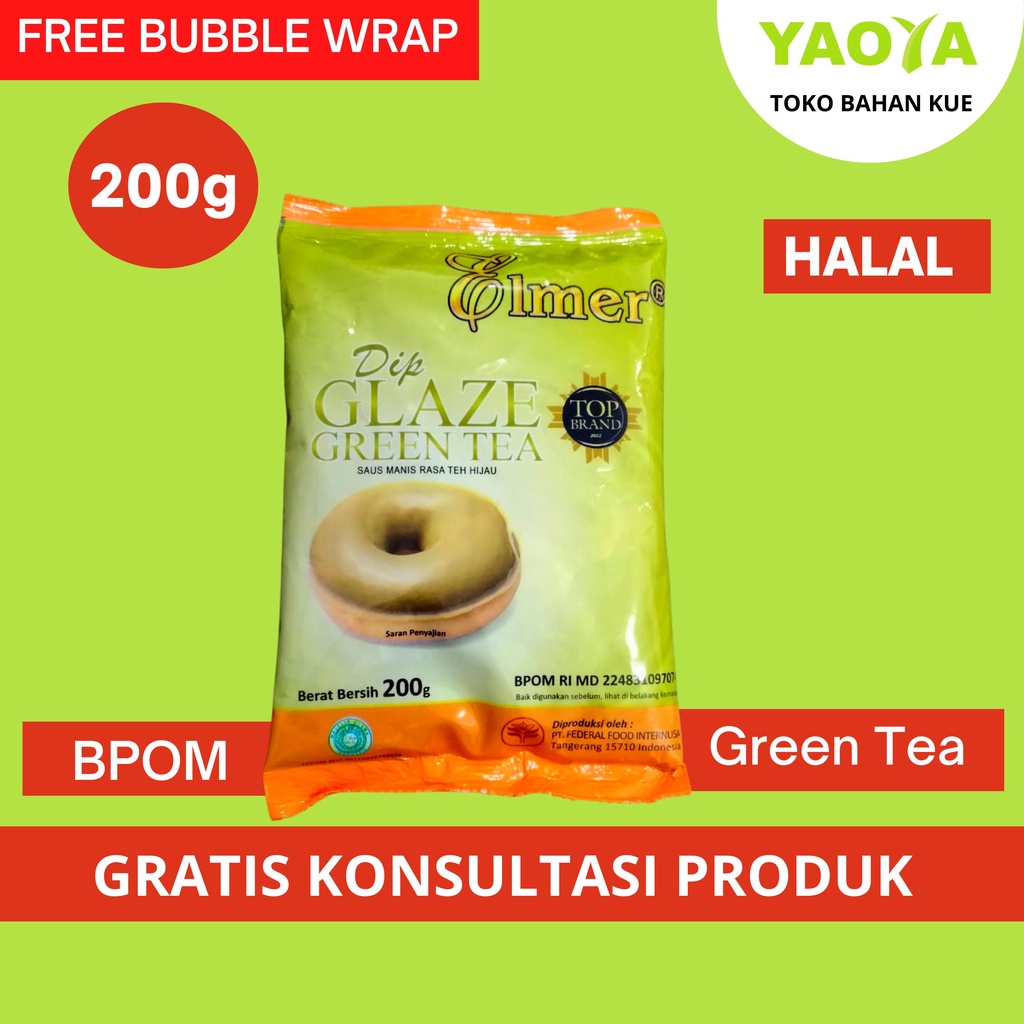 Jual ELMER DIP GLAZE 200G GREEN TEA | Shopee Indonesia