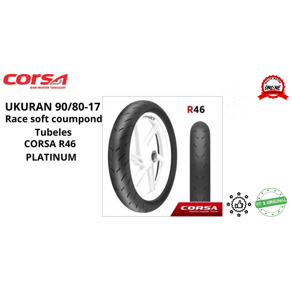 Jual Ban 90/80-17 R46 Tubeless Corsa Platinum | Shopee Indonesia
