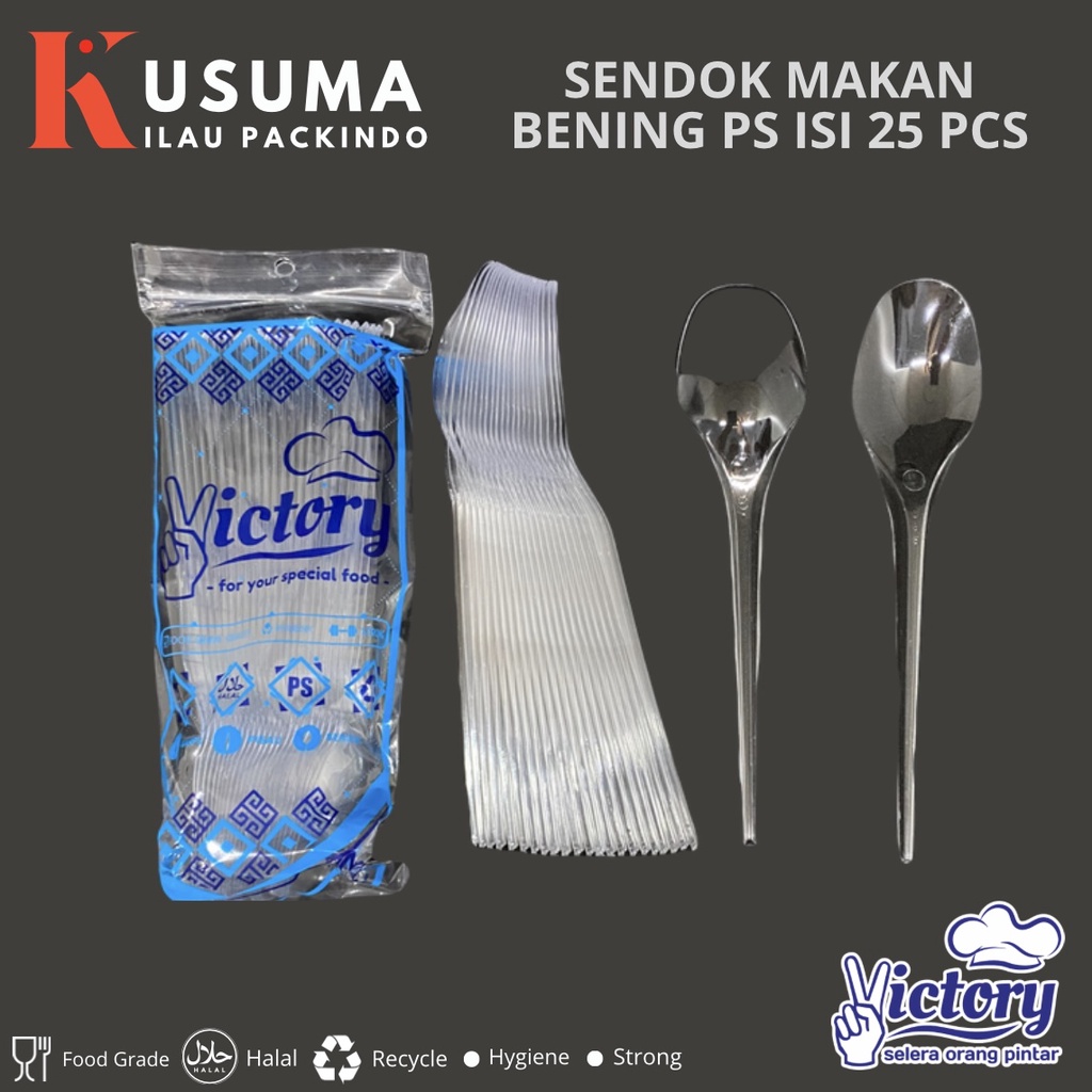 Jual VICTORY SENDOK GARPU MAKAN PS BENING ISI 25PCS PER PACK SENDOK ...