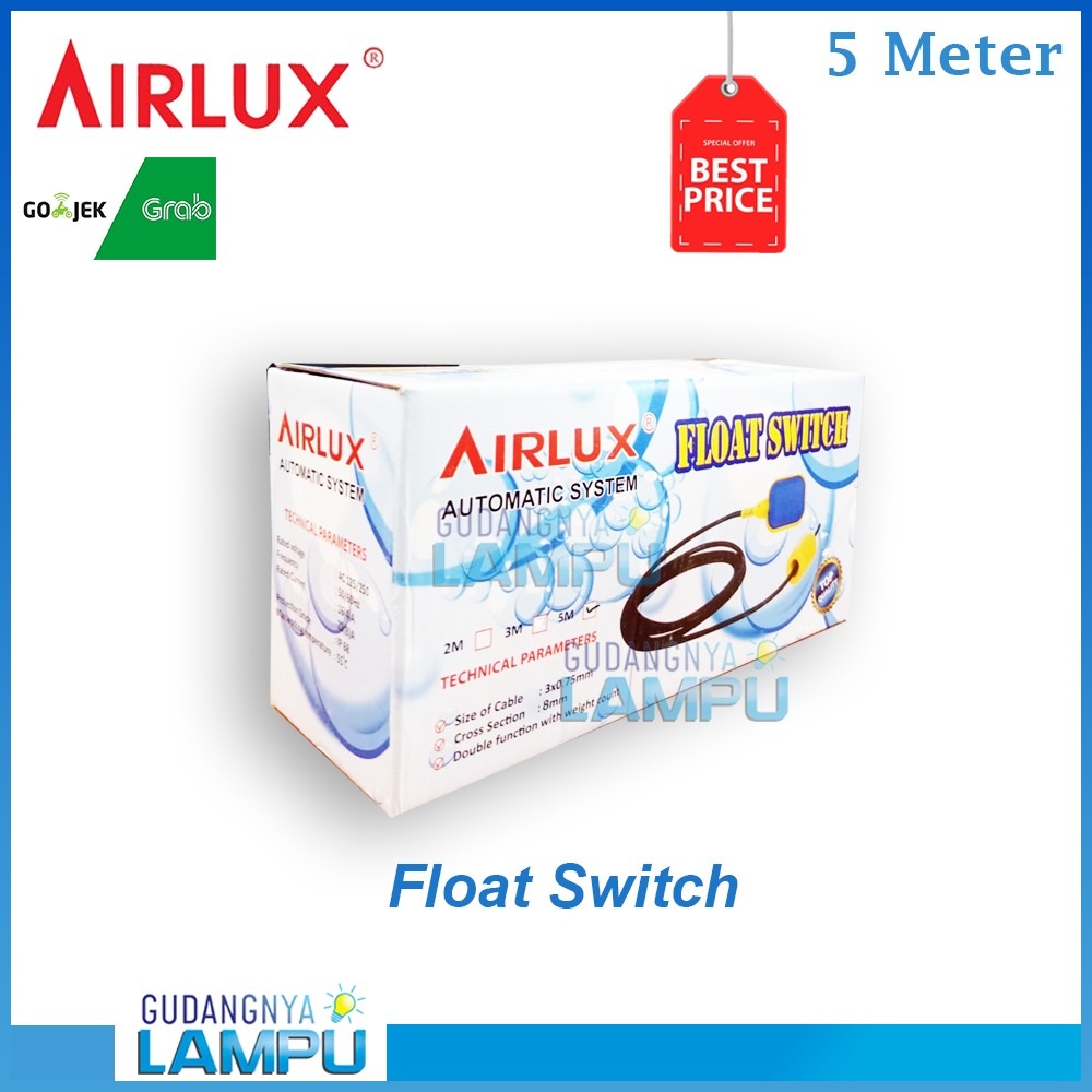 Jual AIRLUX FLOAT SWITCH 5 METER PELAMPUNG TOREN OTOMATIS (FLOAT SWITCH ...