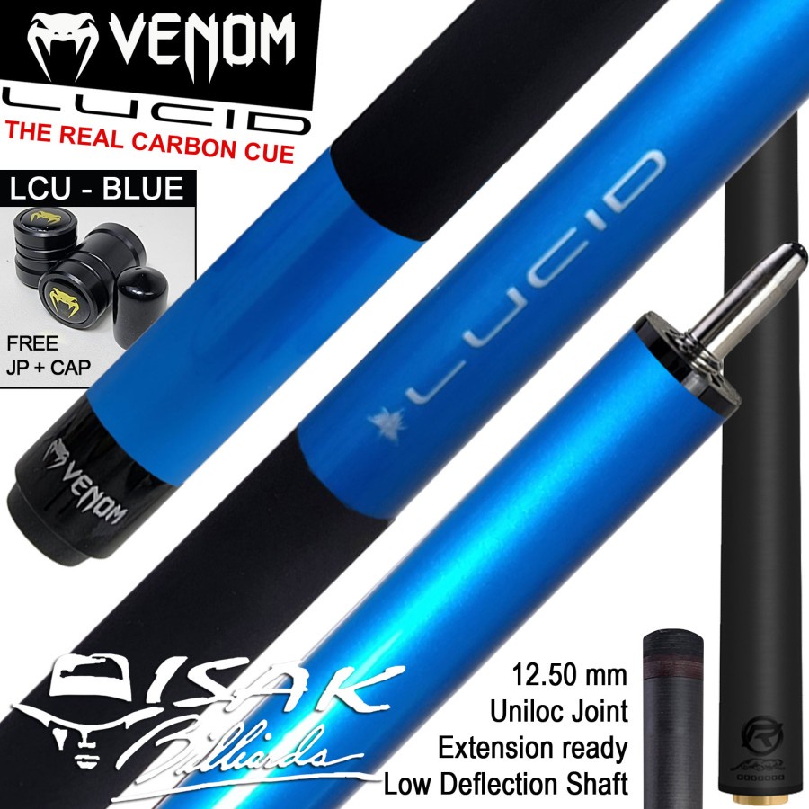 Jual Venom Lucid Carbon LCU Blue Cue Uniloc Low Deflection Stick ...