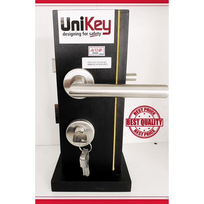 Jual UNIKEY HANDLE PINTU KAYU HRE 219.51 HANDLE KUNCI PINTU KOMPLIT SET ...