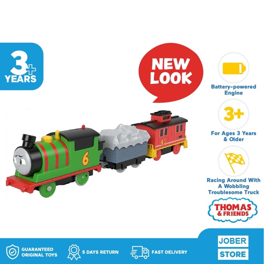 Jual NEW LOOK Thomas & Friends Motorized Engine Percy - Brake Car Bruno ...