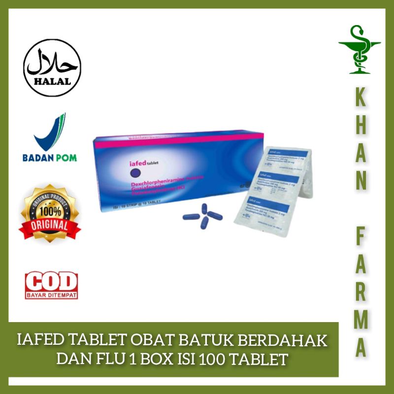 Jual IAFED IAPED TABLET, MERINGANKAN BATUK BERDAHAK DAN FLU 1BOX ISI ...