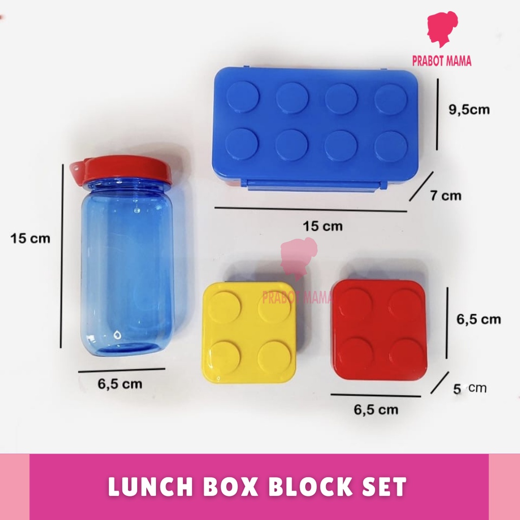 Jual Set Tempat Makan + Botol Big Block / Lunch Box Design Unik Mainan ...