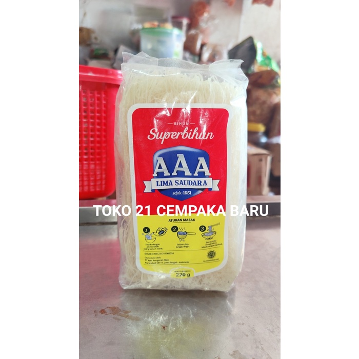 Jual Super Bihun Cap AAA Lima Saudara Kecil 220 gram | Rice Noodle 220g ...