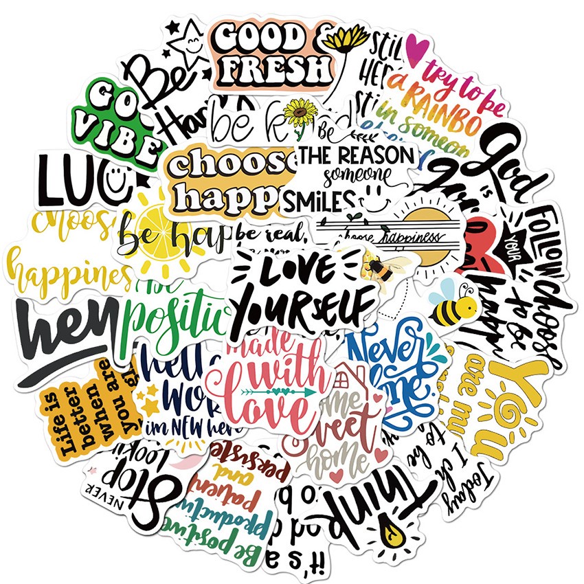 Jual Inspirational Word Letters PVC Sticker (10pcs) | Shopee Indonesia