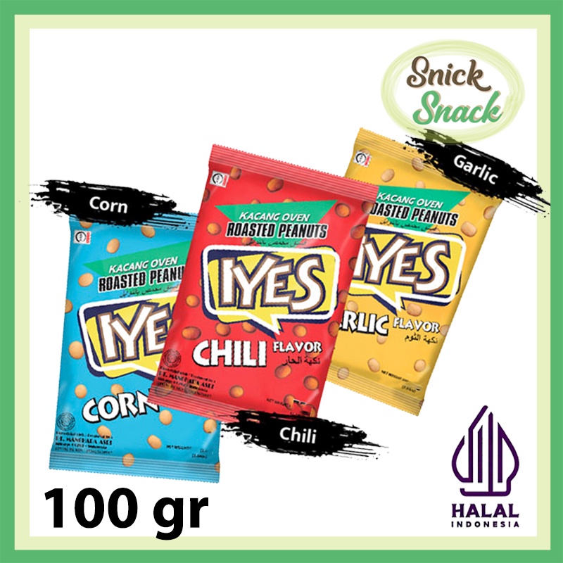 Jual Iyes Kacang Oven Roasted Peanuts 100 gr Garlic Chili Corn Snack ...