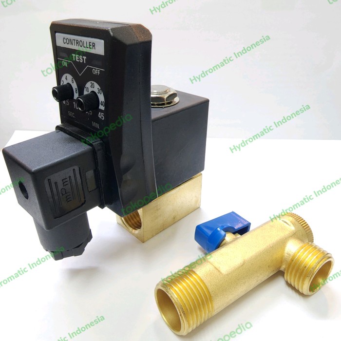 Jual Pneumatic Solenoid Valve Timer Auto Drain 1/2 Inch 16Bar 230Vac ...