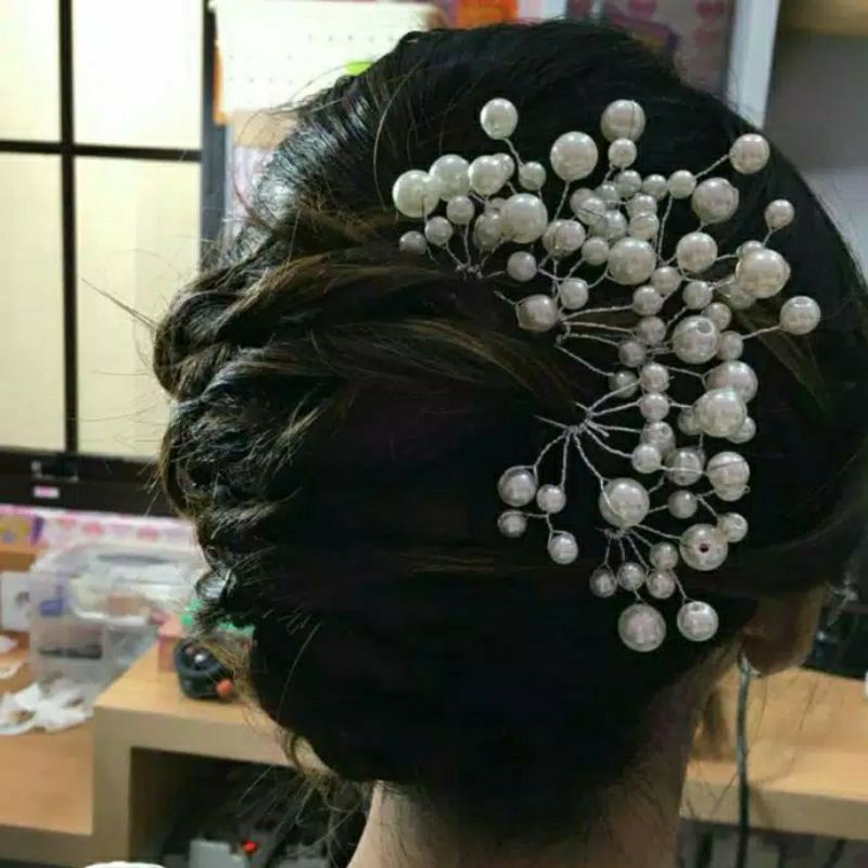 Jual Tusuk konde / tusuk Sanggul hiasan rambut hairdo mutiara | Shopee ...