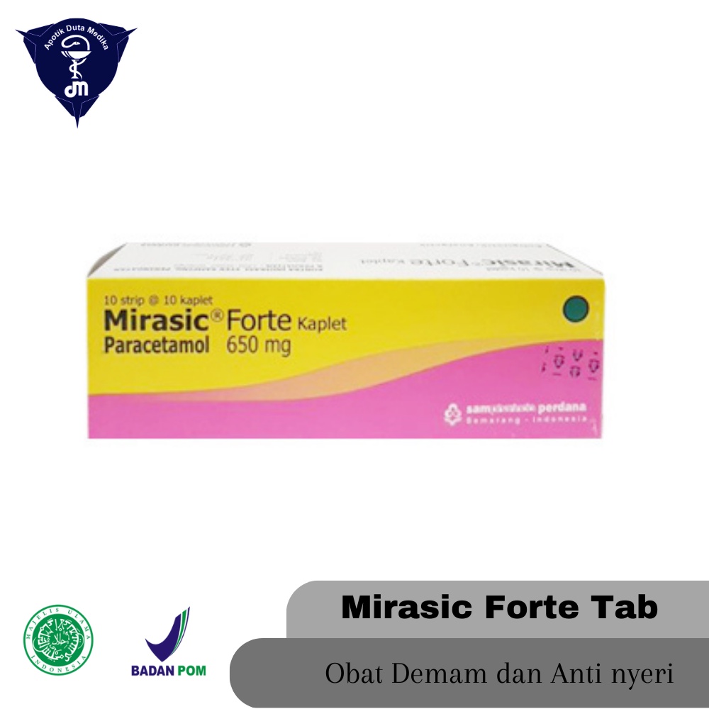 Jual MIRASIC FORTE 650MG 10 TABLET - SAKIT KEPALA DEWASA/DEMAM DEWASA ...