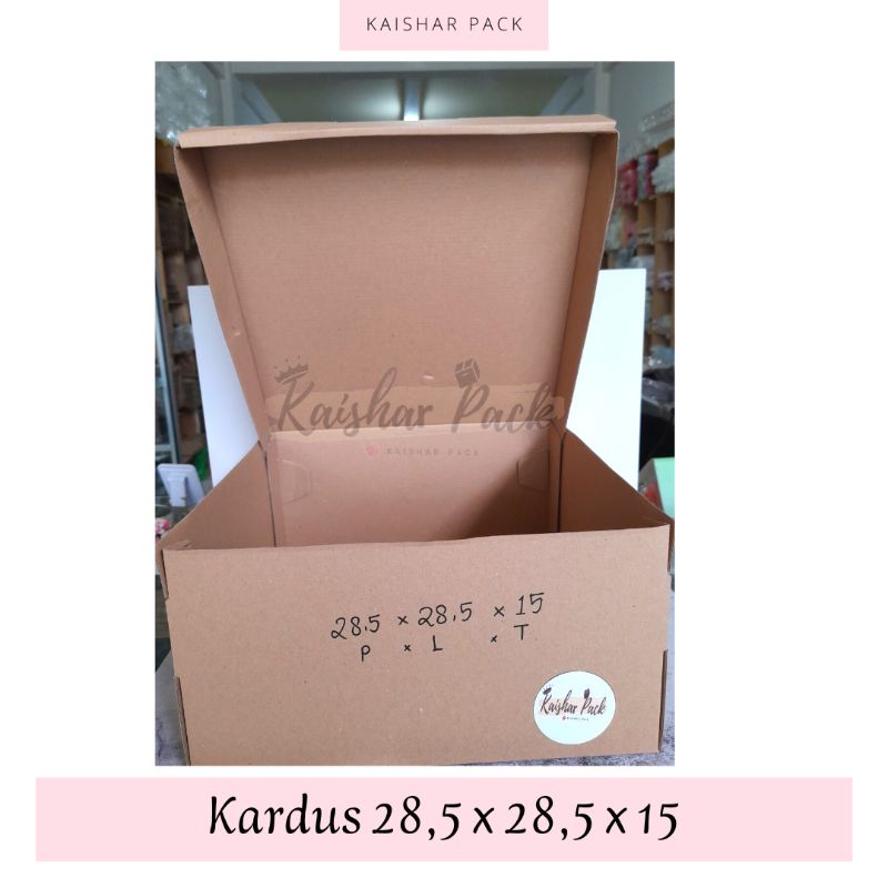Jual KARDUS BOX 28,5X28,5X15 / PIECES | Shopee Indonesia