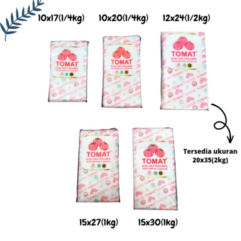 Jual Plastik Tomat ukuran 2kg 1kg 1/2kg 1/4kg PROMO | Shopee Indonesia