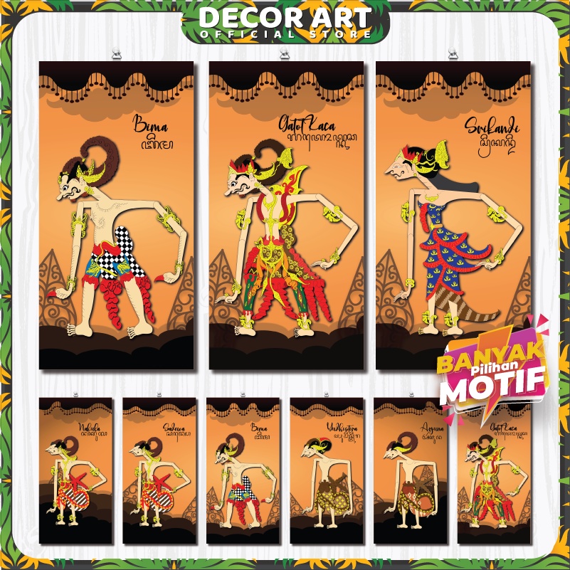 Jual DecorArt 15x30 Cm Dekorasi Hiasan Dinding Kayu Tema Wayang Kulit ...