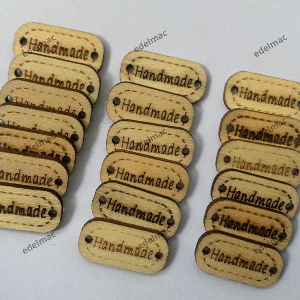 Jual Label Tag Handmade Jahit Tangan Cutting Laser Kayu Wooden Solid ...