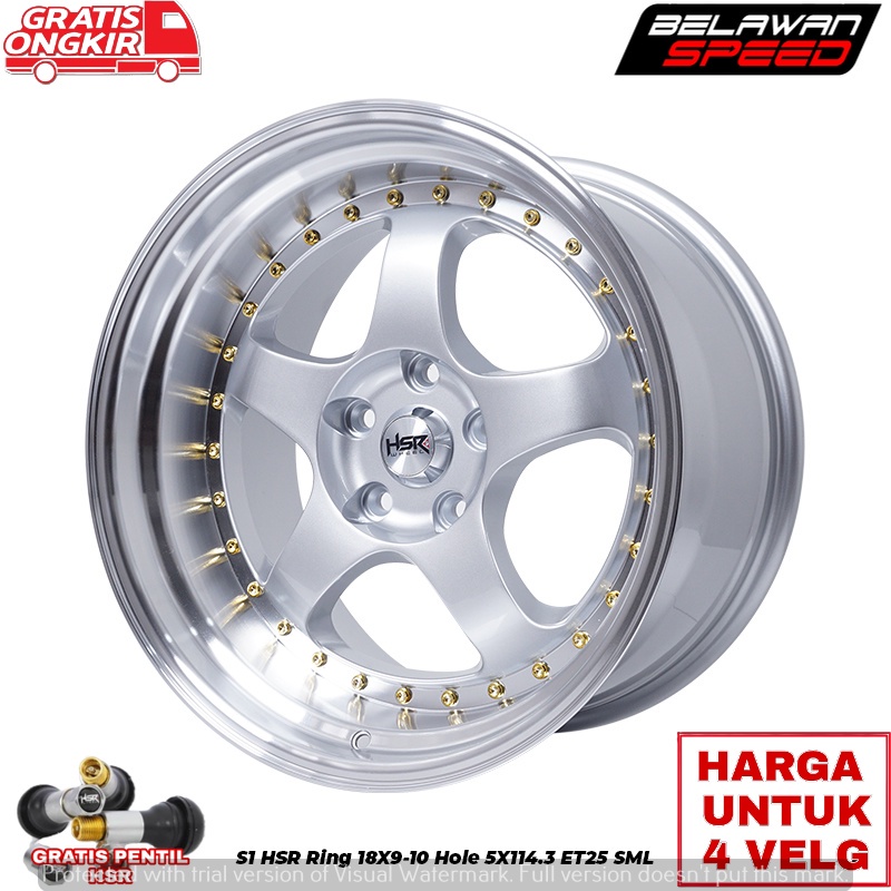 Jual VELG MOBIL MODIFIKASI PELEK RACING RING 18 HSR S1 PCD 5X114,3 UNTUK CAMRY CIVIC TURBO ...
