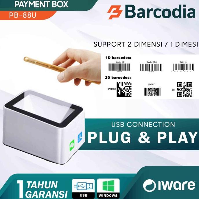 Jual 2D OMNI BARCODE SCANNER IWARE PB-88U PAYMENT BOX DANA QR CODE | Shopee Indonesia