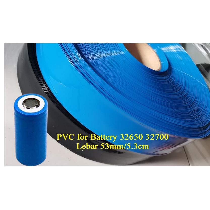 Jual 50cm PVC baterai battery Wrap 53mm 5.3cm Lifepo4 32650 32700 OD 32mm 2x18650 2x baterai ...