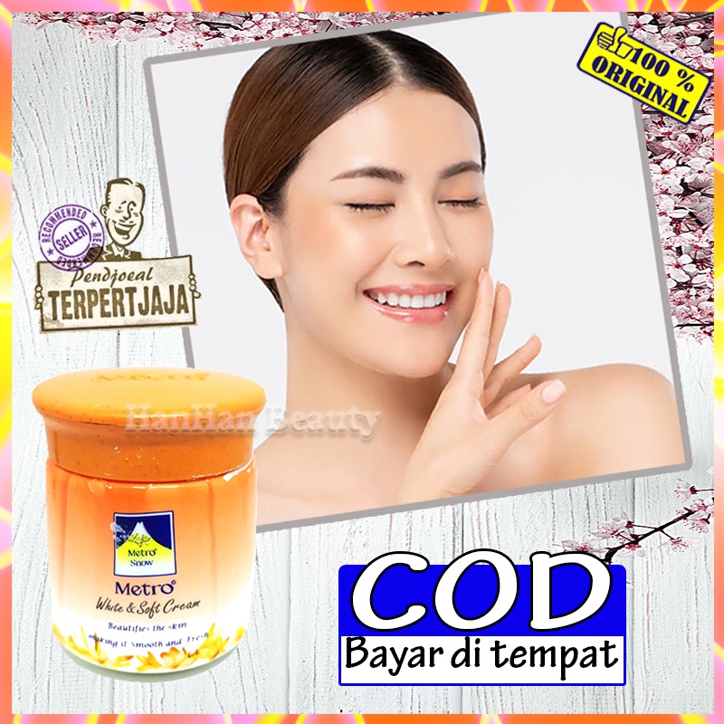 Jual Cream Pemutih Kulit Wajah Glowing BPOM Metro Snow White & Soft ...