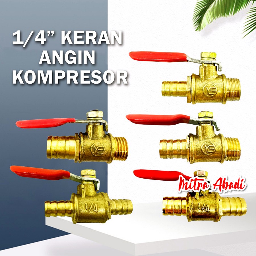Jual STOP Keran / Kran ANGIN Kompresor 1/4 INCH Kuningan MULTIGUNA ...