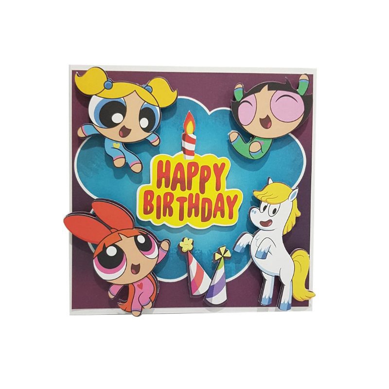 Jual Powerpuff Girls 3D DIY Card Happy Birthday | Shopee Indonesia