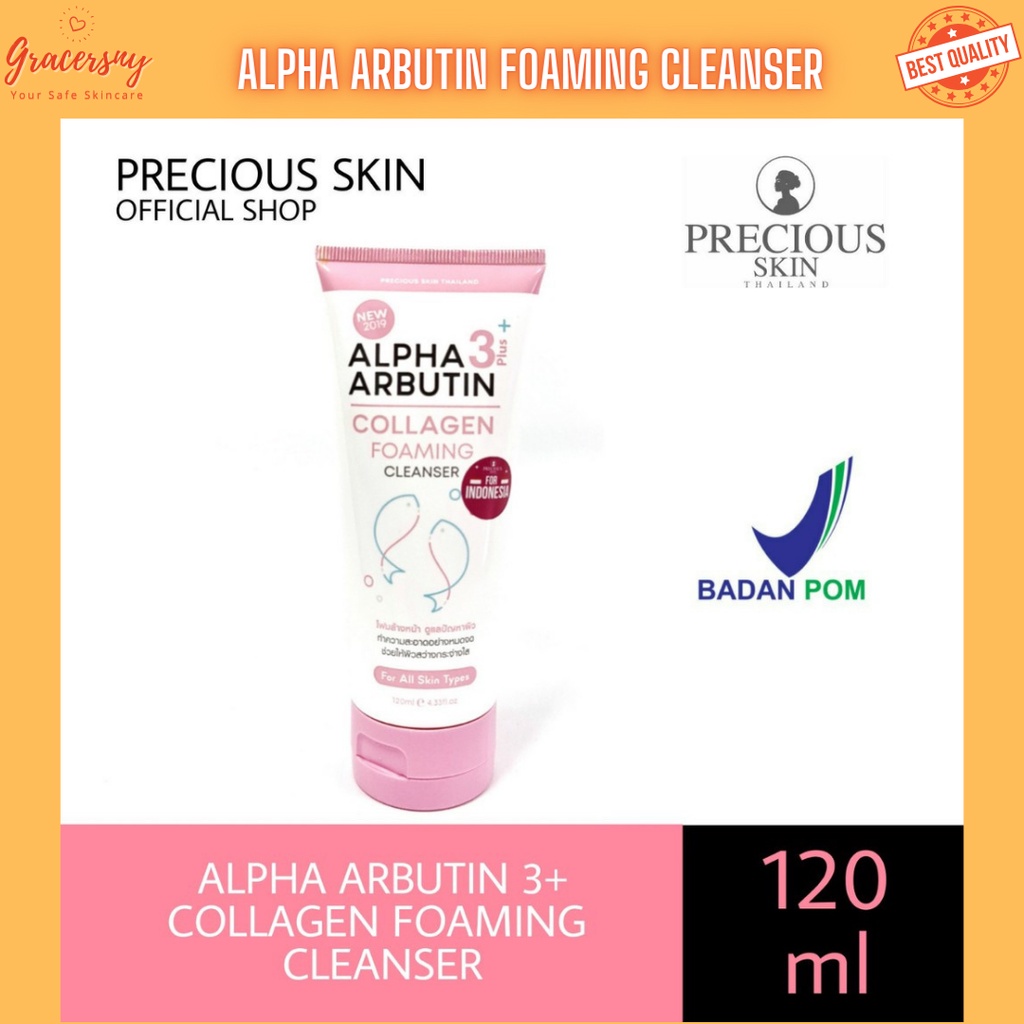 Jual Precious Skin Thailand Alpha Arbutin 3+++ Collagen Foaming Face Cleanser / Alpha Arbutin ...