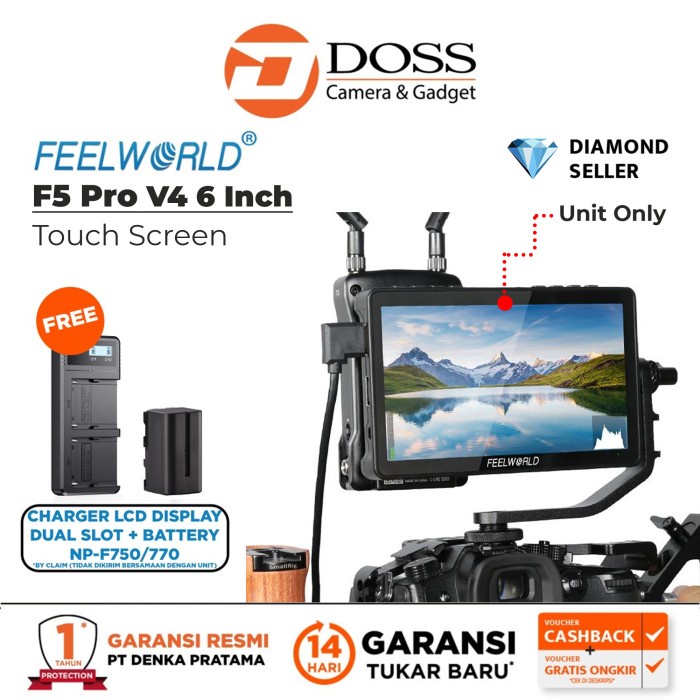 Jual Feelworld F5 Pro V4 6 Inch Touch Screen Dslr Camera Field Monitor ...