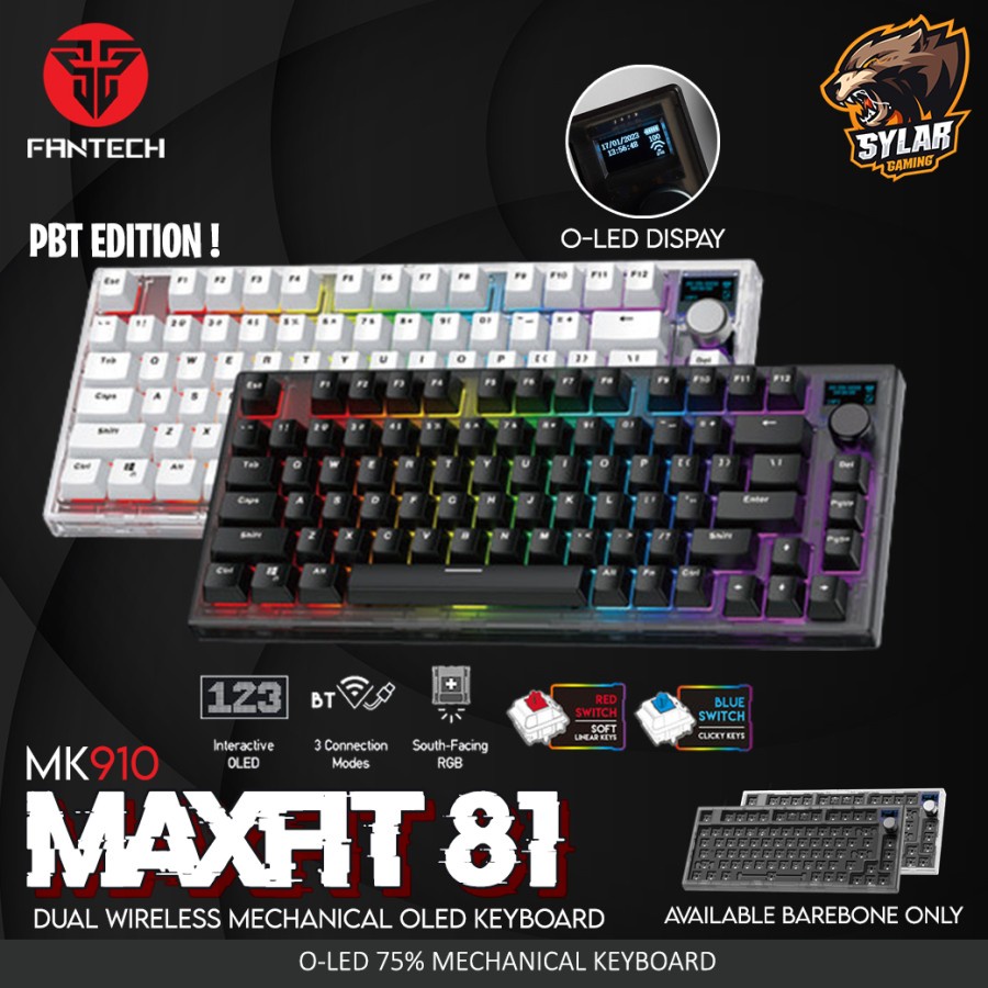 Jual Fantech Maxfit81 MK910 75% PBT Wireless Mechanical Gaming Keyboard ...