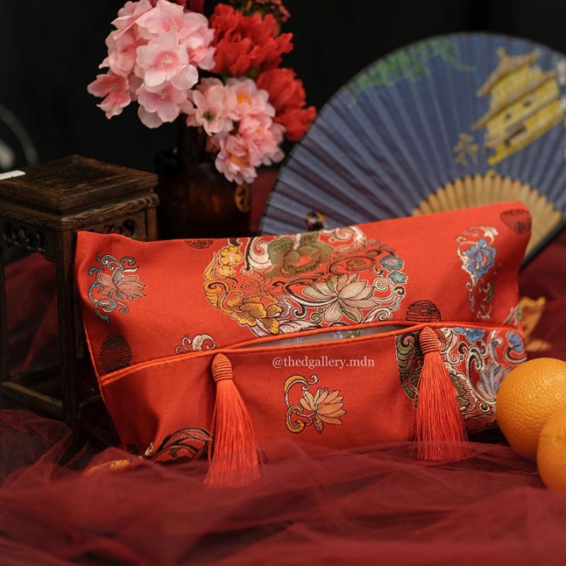 Jual Tempat tissue oriental dari bahan kain sutra (silk) | Shopee Indonesia