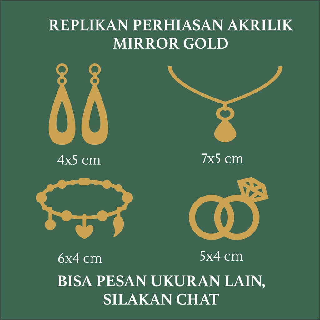 Jual 276. Replika Perhiasan untuk Hiasan Dekorasi Mahar Akrilik Gold ...