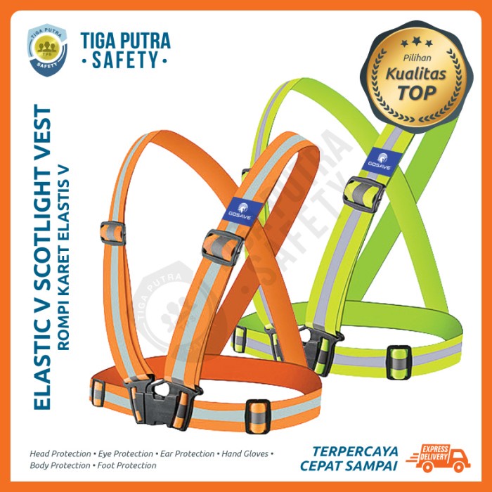 Jual Rompi Rompi V Proyek Safety Karet Elastis Gosave | Shopee Indonesia