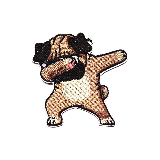 Jual Emb Iron Patch Pug Dabbing Dog Dab Viral Hype Meme Bordir Emblem ...