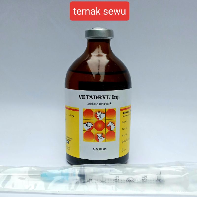 Jual VETADRYL SANBE obat alergi ternak sapi & kambing 100ml | Shopee ...