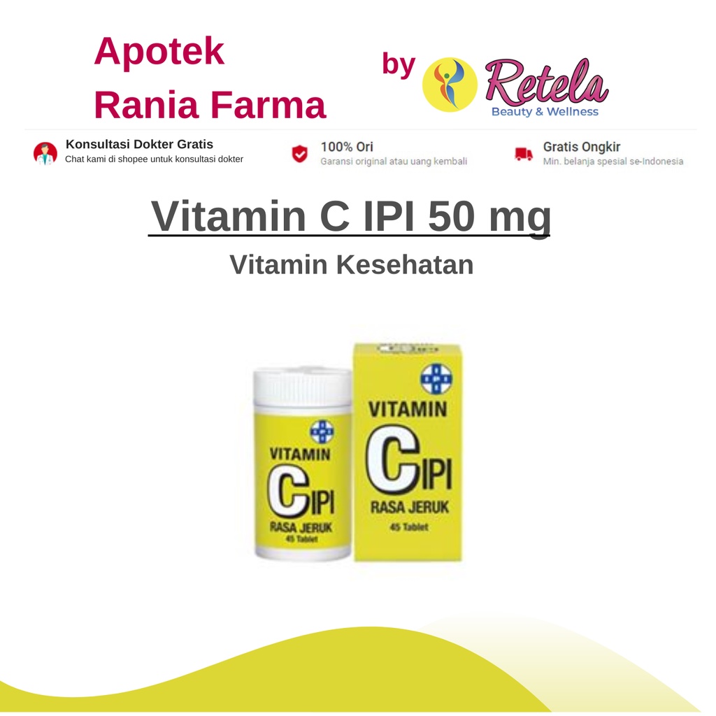 Jual IPI VITAMIN C 45 TABLET | Shopee Indonesia