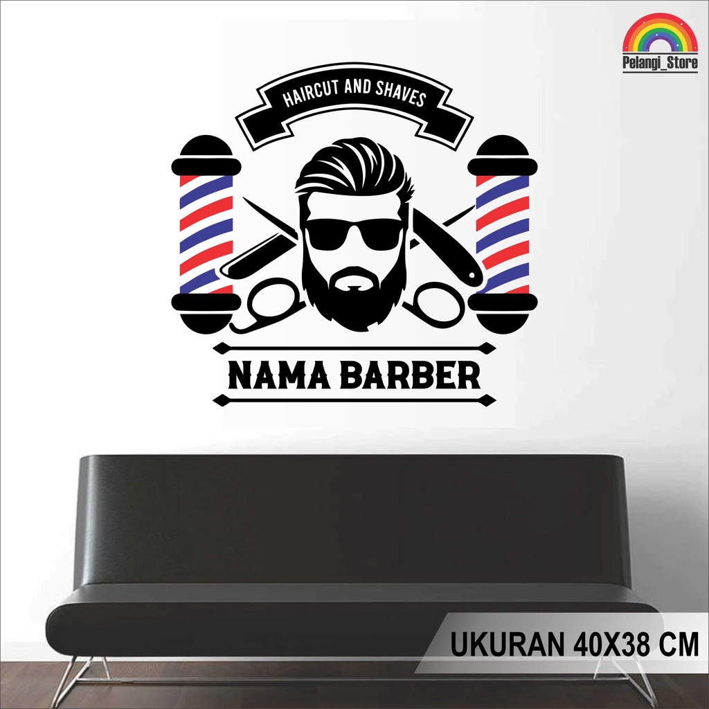 Jual Wall Sticker Stiker Dinding Cutting Barbershop Potong Cukur Rambut ...