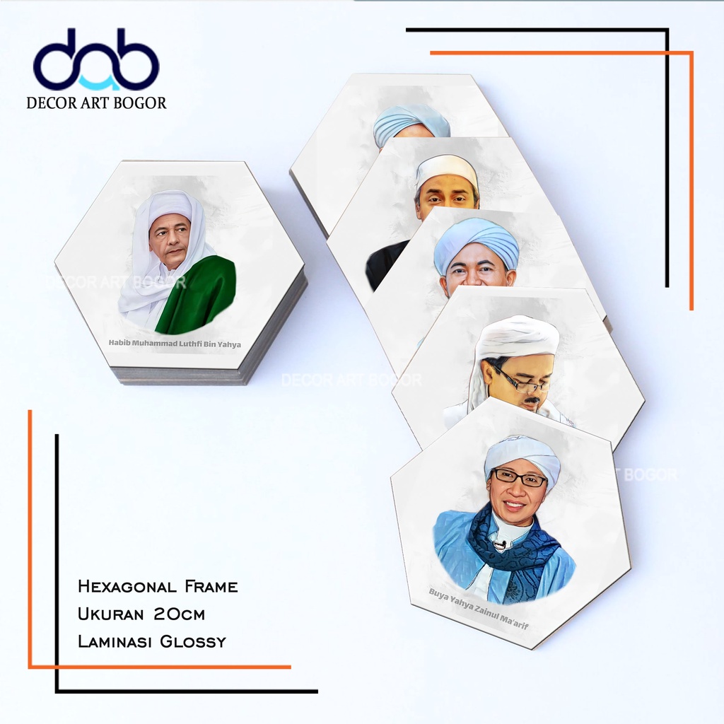 Jual Cetak Foto Ulama - Bingkai Segienam Hexagonal 7 Foto | Shopee ...
