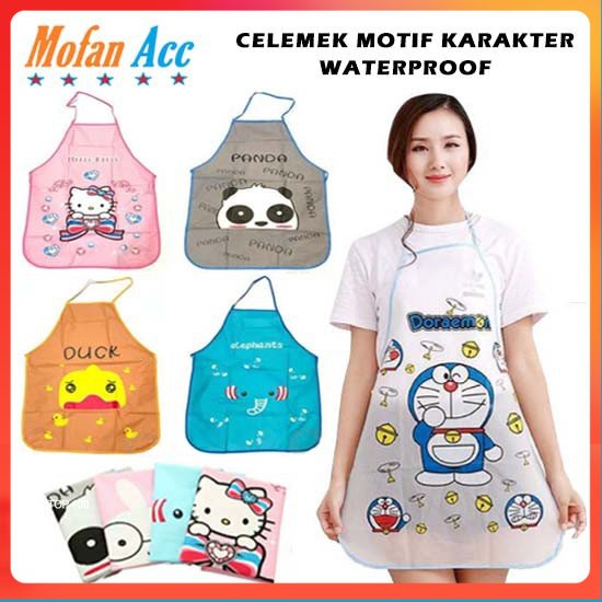 Jual [MDP] CELEMEK APRON KARAKTER WATERPROOF ANTI AIR MASAK DAPUR ANTI ...