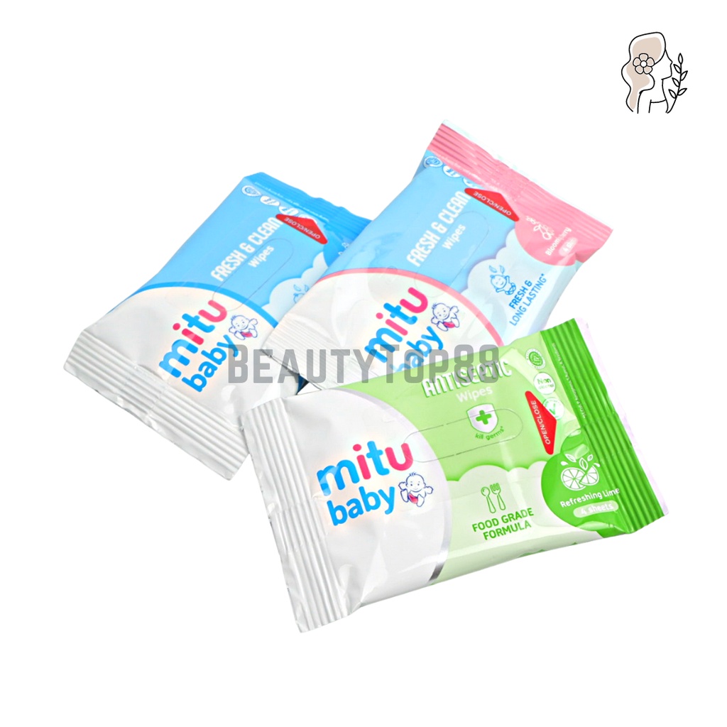 Jual Mitu Baby Wipes Mini Tissue Basah Kecil isi 4 sheets / Tisu Travel ...