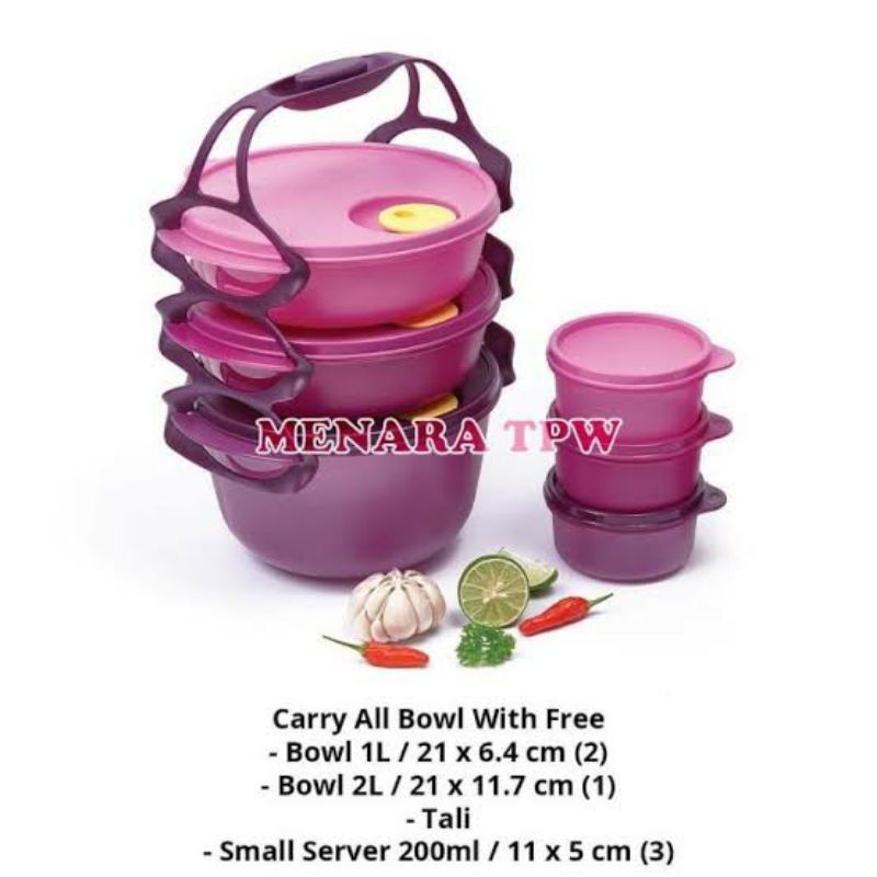Jual BIG SALE !!! CARRY ALL BOWL WITH FREE BOWL 200 ML 3 PCS - RANTANG ...
