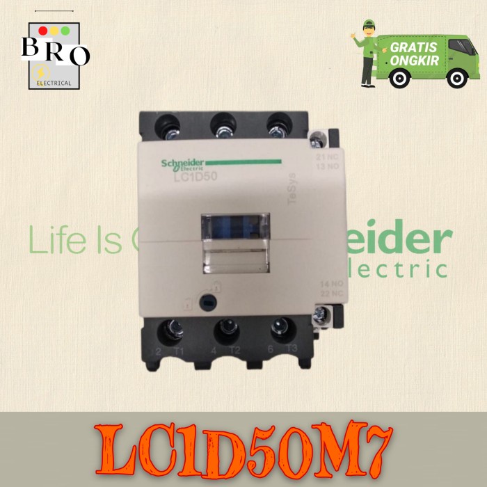 Jual Schneider Kontaktor Lc1D50 / Contactor Lc1D50M7 220V Ac | Shopee ...
