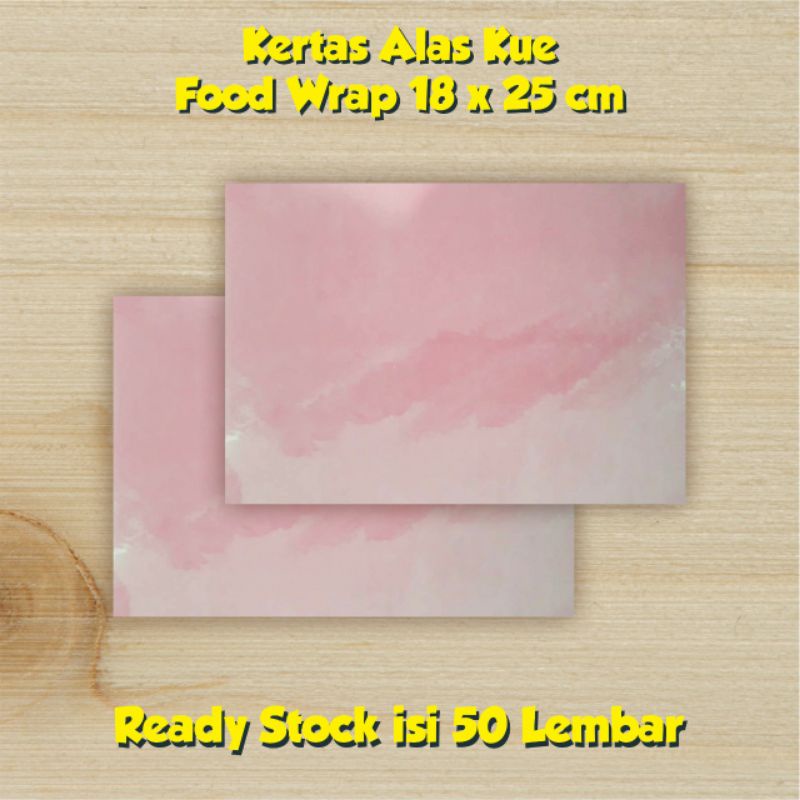 Jual Kertas roti alas kue baking wrap paper motif pink cute brush style ...