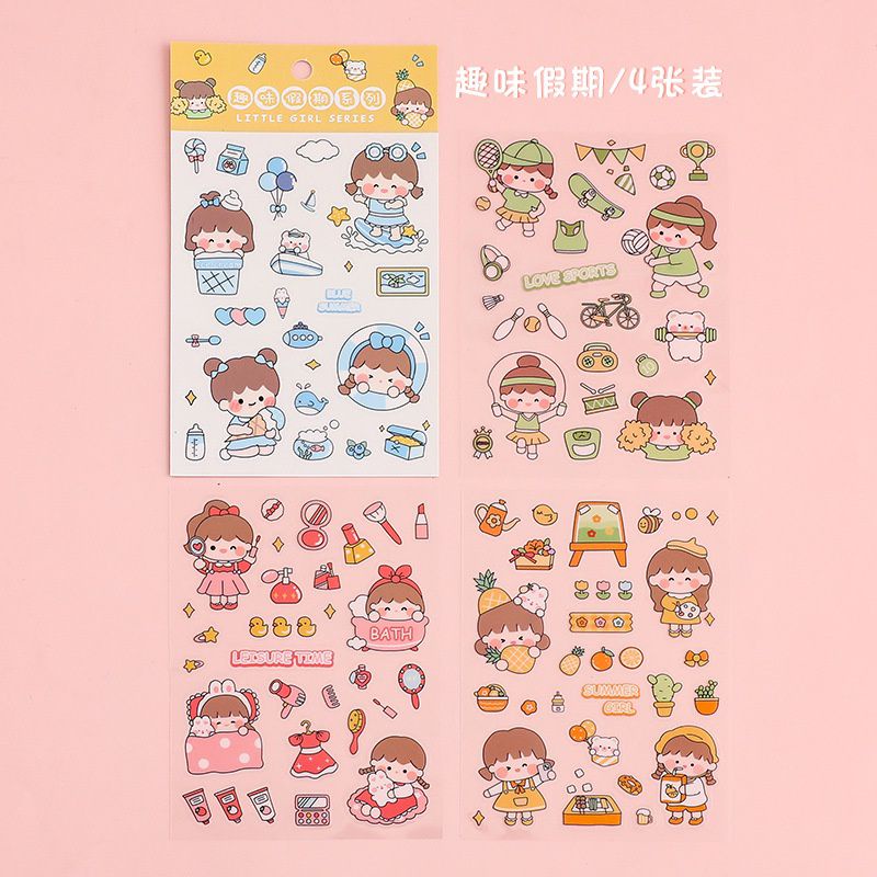 Jual KIANDAA 4 LEMBAR STICKER SHEET BAHAN PVC WATERPROOF KISS CUT DECO ...