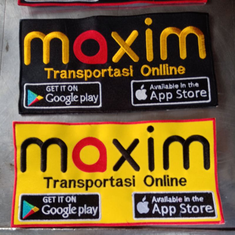 Jual Emblem Maxim Besar 2 Warna Dasar Bordir Komputer Logo Maxim ...